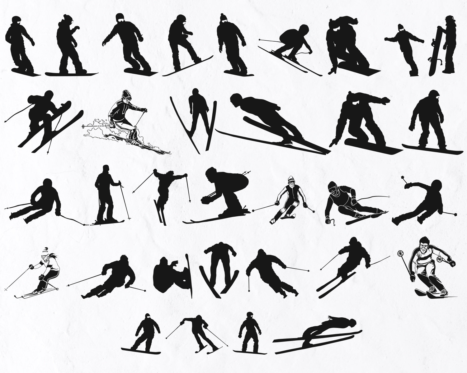 33 Skiing SVG Bundle, Skiing Svg, Skiing Clipart, Skiing Vector, Skiing ...