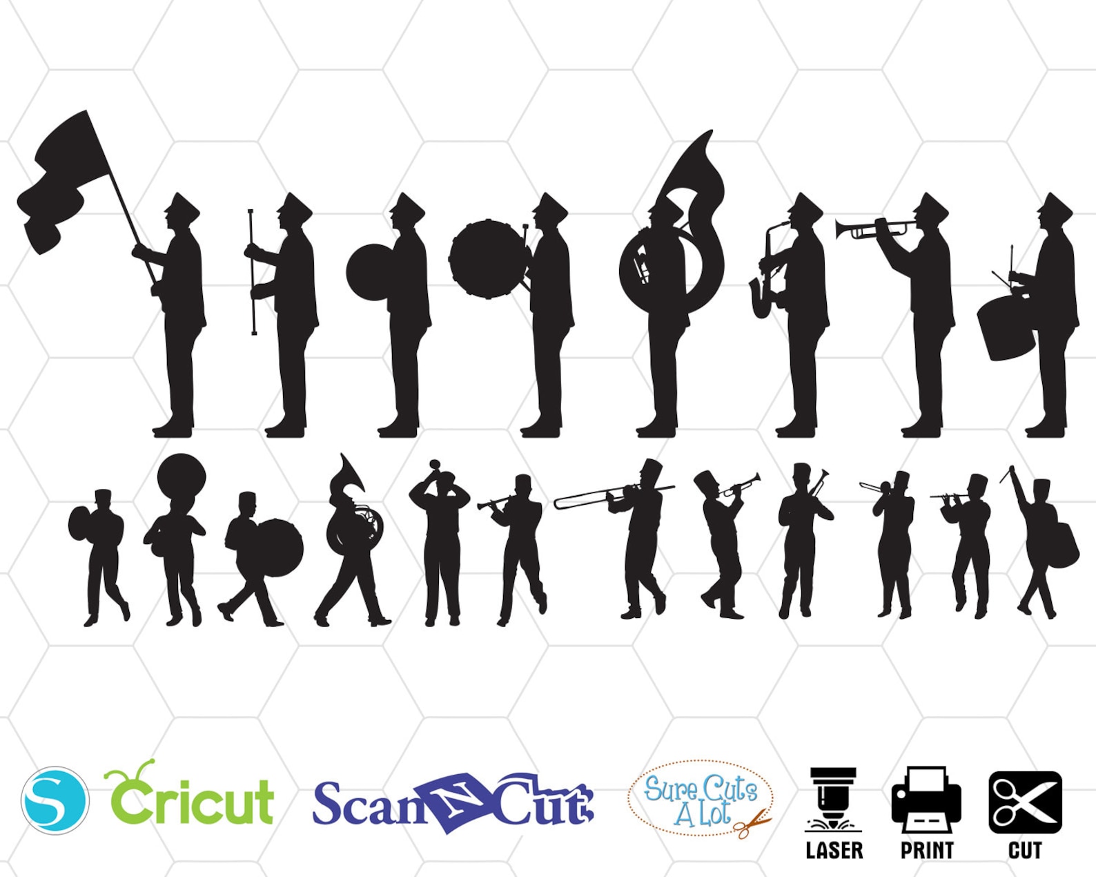 Parade Silhouette Svg, Parade Musicant Svg, Parade Music, Parade ...