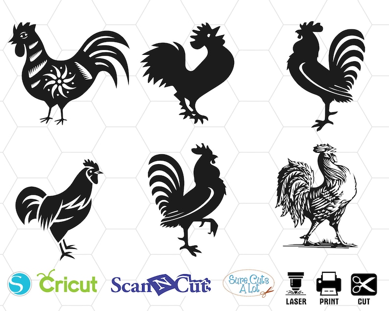 Rooster Svg Rooster Clipart Rooster Cut File Rooster - Etsy