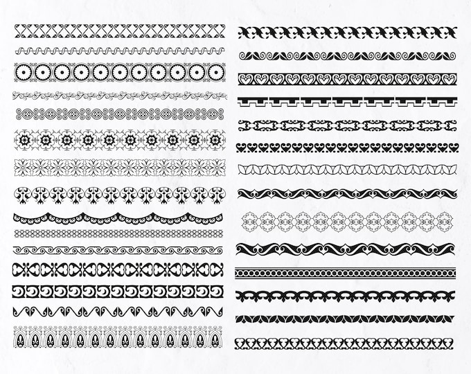 30 Lace Border SVG Bundle Floral Border Svg Trim Ornamen - Etsy
