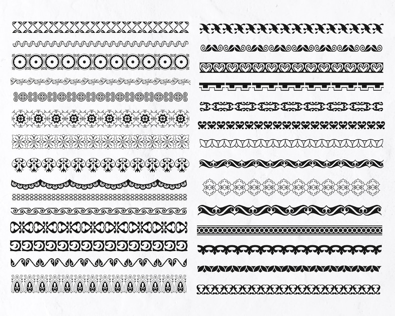 30 Lace Border SVG Bundle Floral Border Svg Trim Ornamen - Etsy