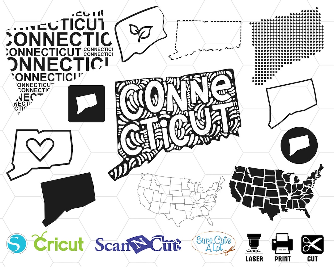 Connecticut State Svg, Connecticut Cameo, Cricut Cut Files, Clipart ...