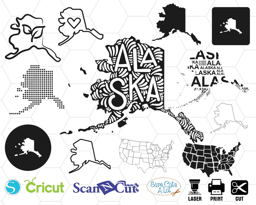 Alaska State Svg, United States Svg, Usa, Clipart, Png, Silhouette, Cut ...