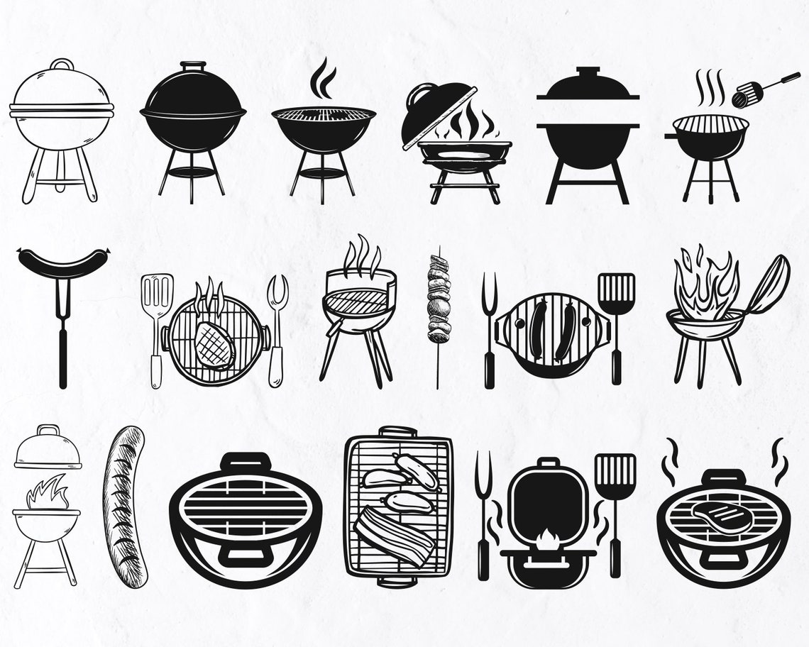 18 BBQ SVG Bundle, Barbecue Svg, Bbq Svg, Meat Svg, Grill Svg, Grilling ...