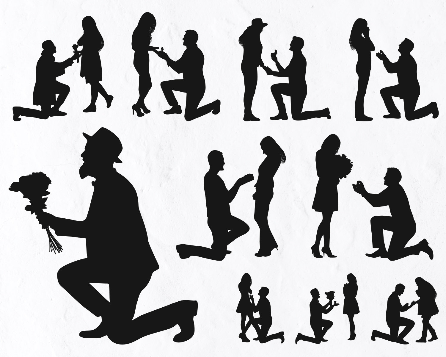 10 Couple Propose Silhouettes Couple Propose SVG Wife - Etsy