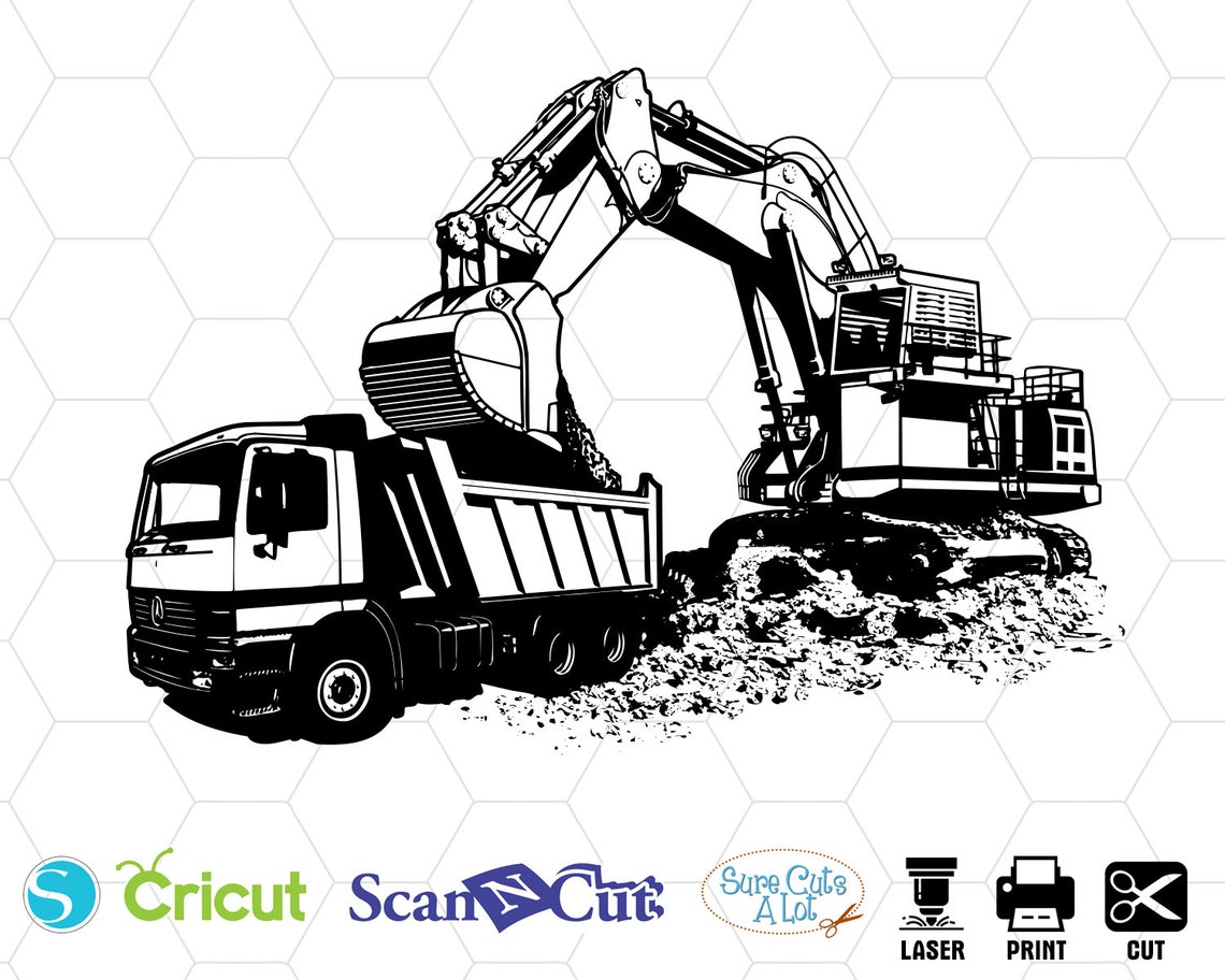 Kipper Svg Bagger Svg LKW Svg Bau Svg Svg-Dateien für - Etsy Schweiz