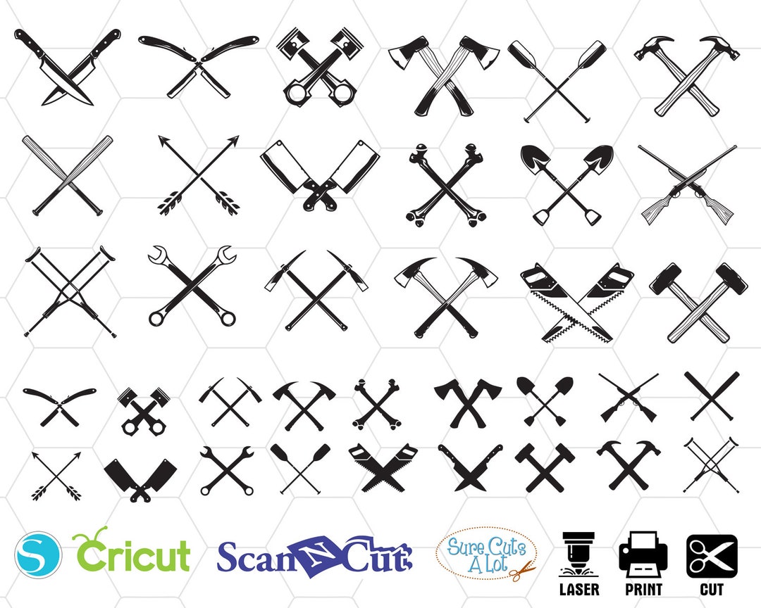 Crossed Tools Svg, Hammer Svg, Tools Clipart, Wrench Svg, Screwdriver ...