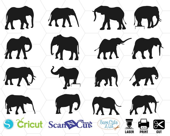Svg-olifant olifant silhouet svg monogram van de olifant - Etsy België