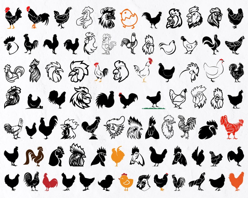 80 Chickens SVG Bundle Rooster SVG Cock SVG Hen Svg Farm - Etsy