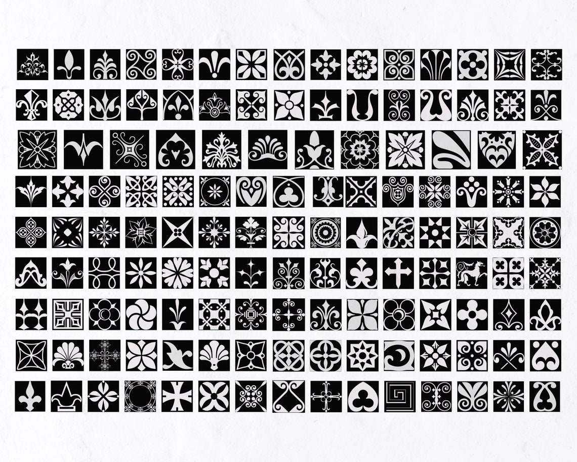 132 Square Pattern SVG, Mosaic Tilts Svg, Mosaic Svg, Glowforge Cut ...