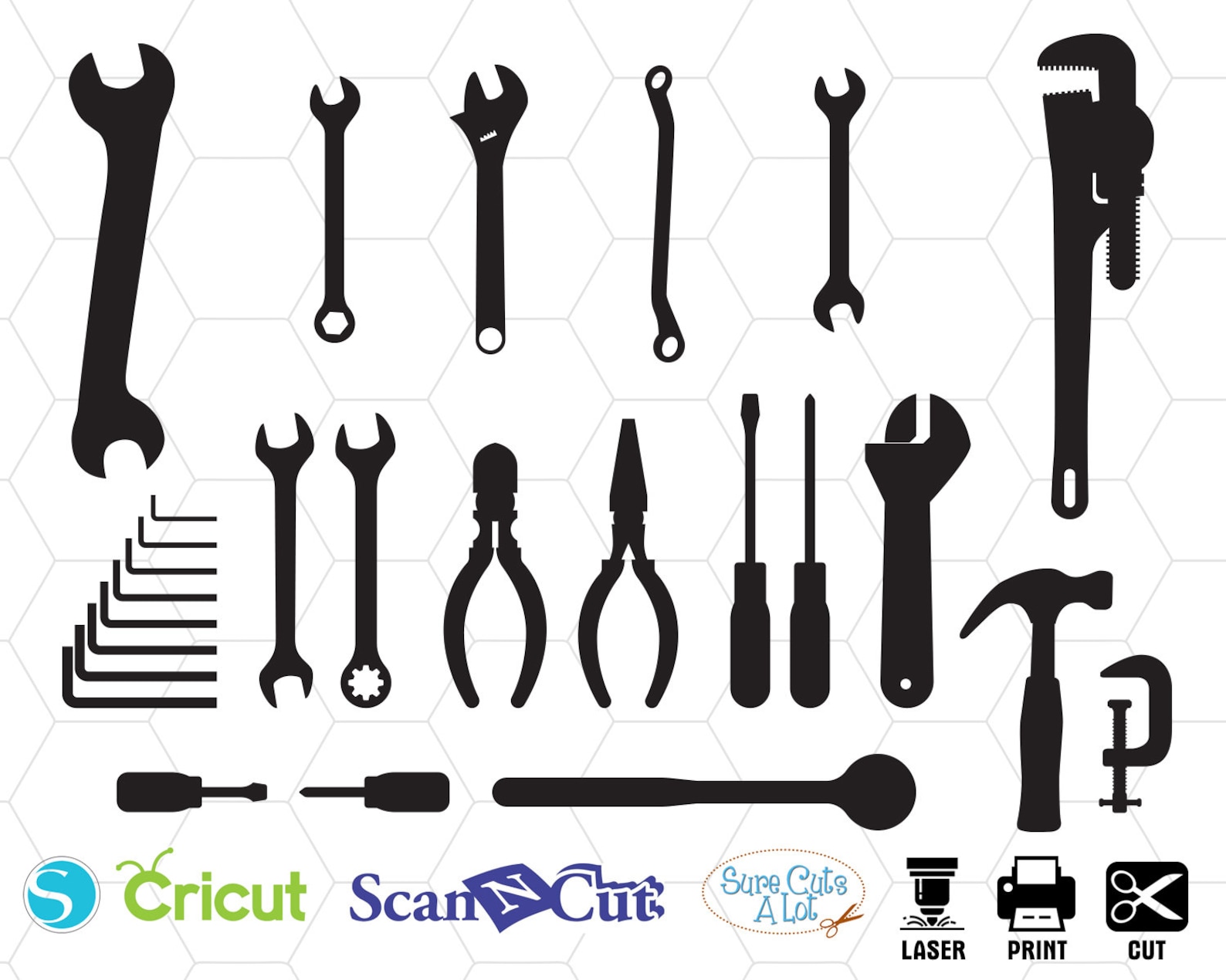 Wrench Tools Svg, Wrench Svg, Tools Svg, Hammer Svg, Screwdriver Svg ...