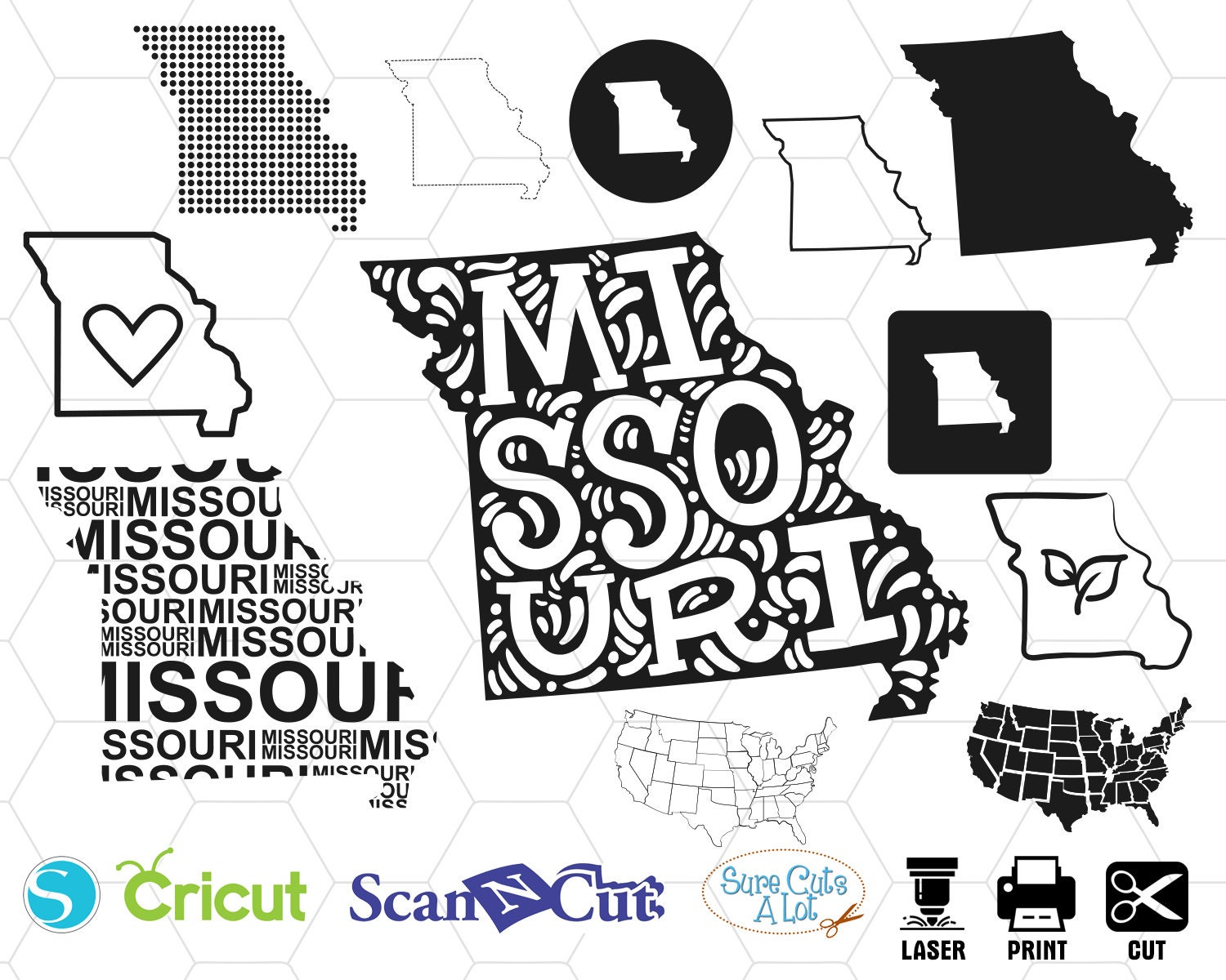 Missouri Outline Clipart Image