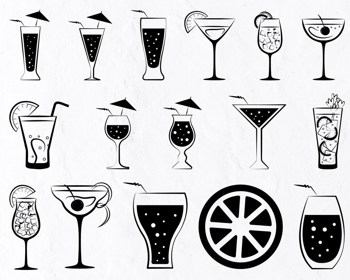 25 Cocktail SVG Bundle Drink Svg Cocktails Svg Tropical - Etsy