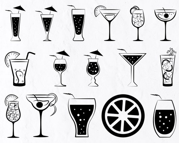 25 Cocktail SVG Bundle Boisson Svg Cocktails Svg Boisson - Etsy France