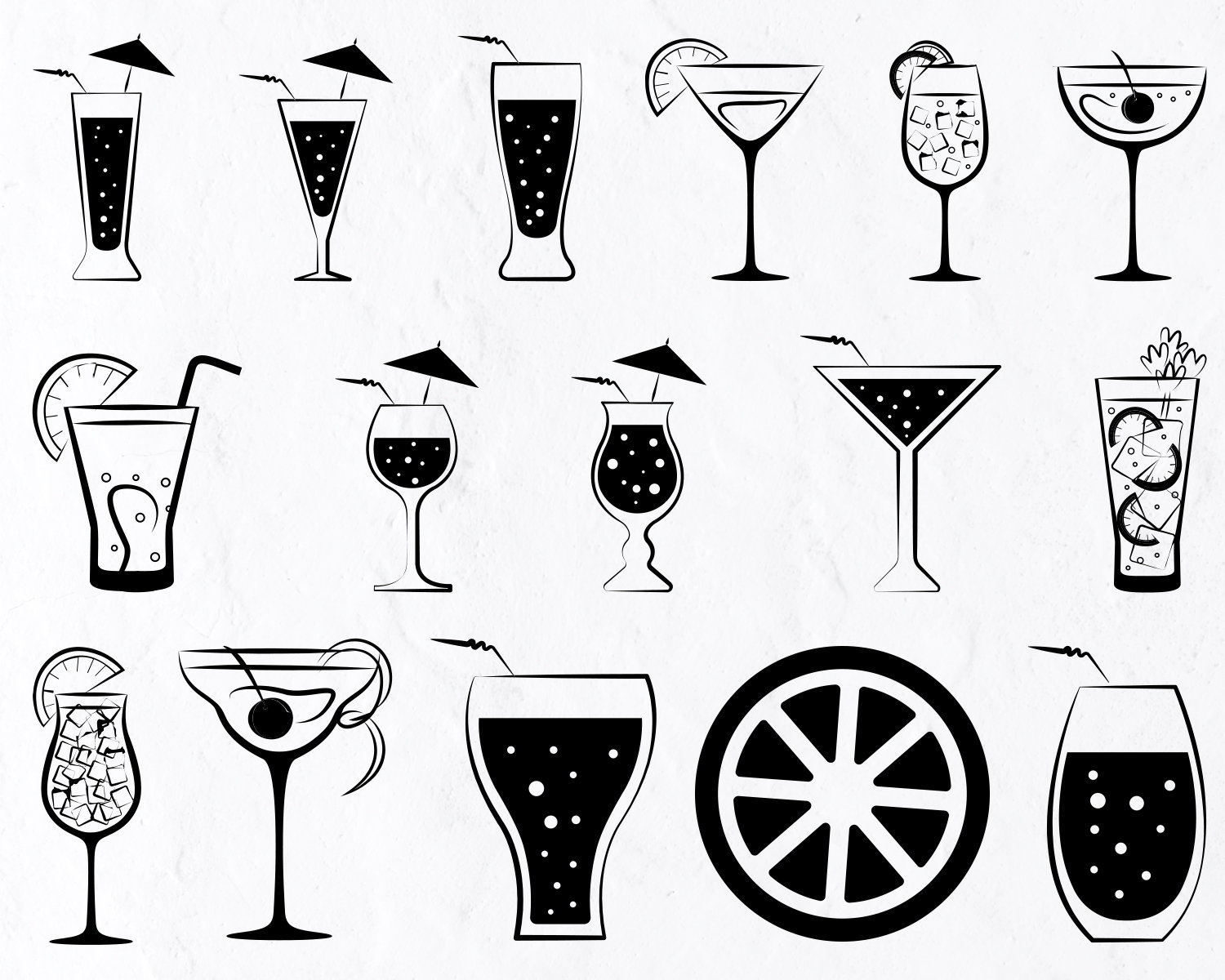 25 Cocktail SVG Bundle, Boisson Svg, Cocktails Svg, Boisson tropicale ...