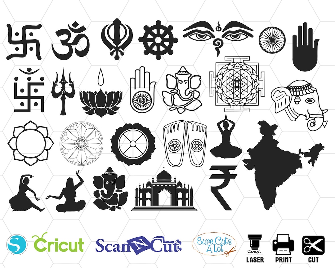 Buy India Vectors Symbols, Indian Sign, India Map Svg, Indian Bundle ...