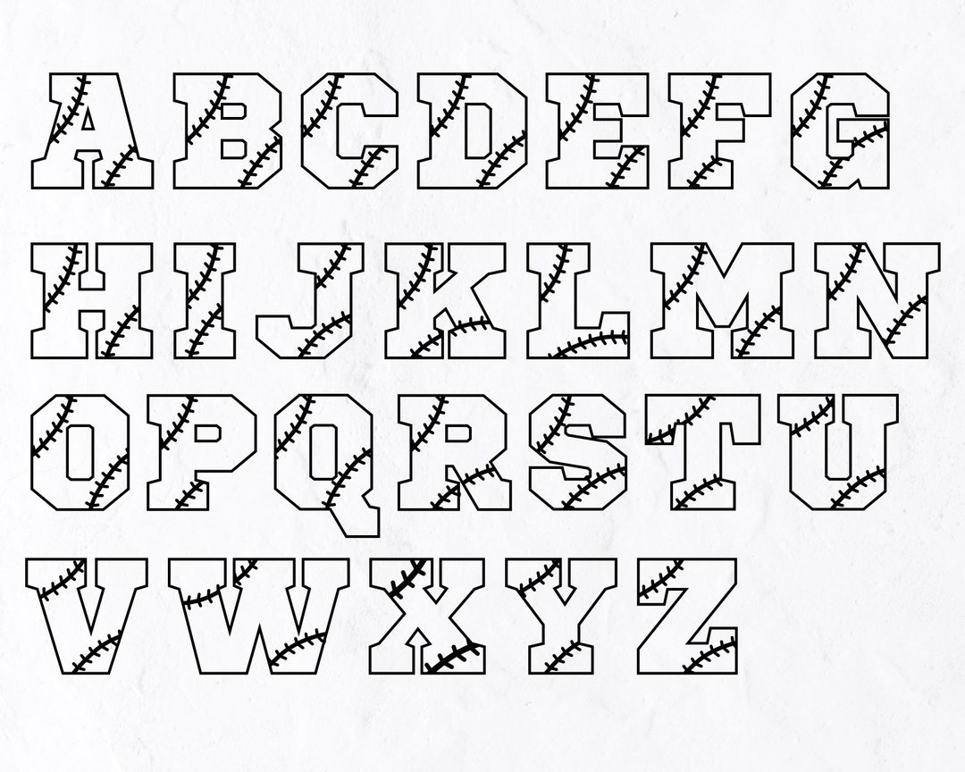 10 Baseball Alphabet SVG, Baseball Alphabet PNG, Baseball Alphabet DXF ...