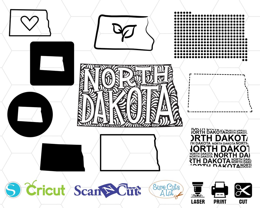 North Dakota State Svg, North Dakota Map, Pride, Home, Native, Vinyl ...
