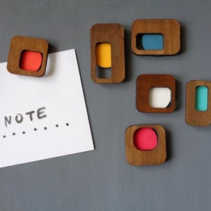 Mid Century Modern Magnets, Retro Magnets, Wood Magnets, Geometric ...