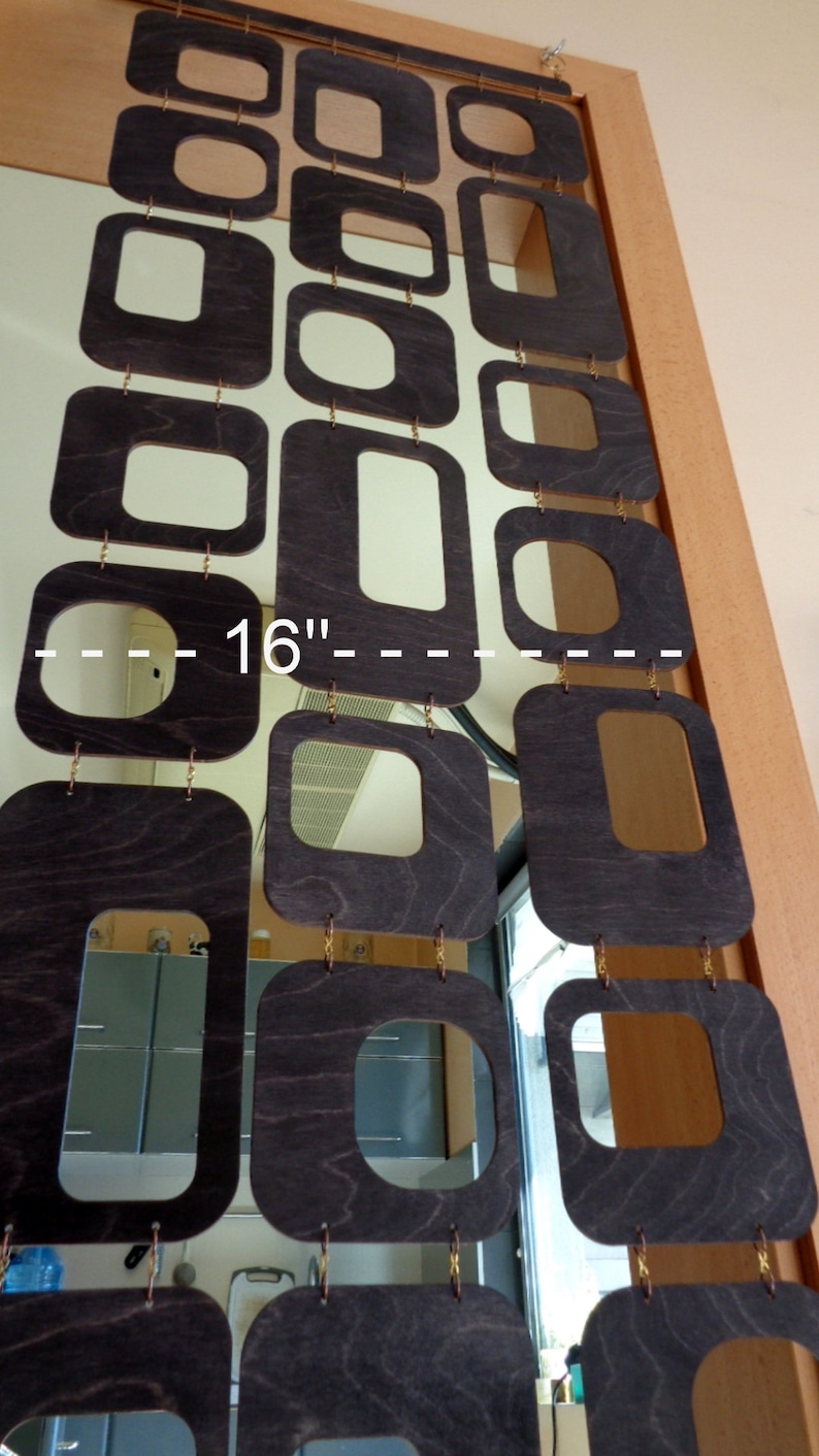 Mid Century Modern Wood Room Divider, Hanging Decorative Screen (16 ...