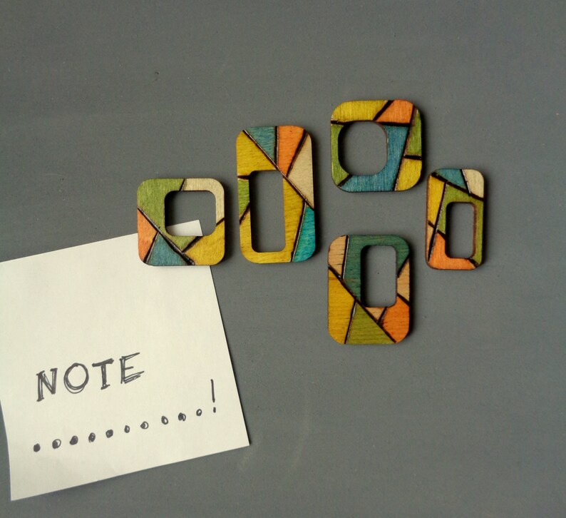 Art Magnets Mid Century Modern Magnets Wood Magnets Retro - Etsy