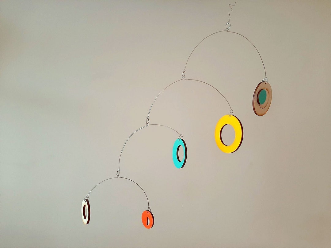 Geometric Mobile, Minimalist Home Decor, Wooden Hanging Mobile, Wooden ...