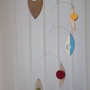 Geometric Mobile, Minimalist Home Decor, Wooden Leafs Hanging Mobile ...