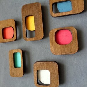 Mid Century Modern Magnets, Retro Magnets, Wood Magnets, Geometric ...