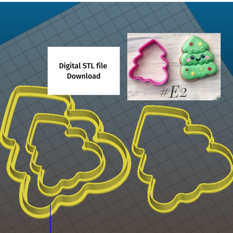 3 Digital STL Files Downloads X-tree Cookie Cutters Printable Cookie ...