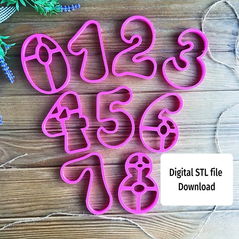 Set of Number Digital STL Files Download Number Cookie Cutters 9cm ...