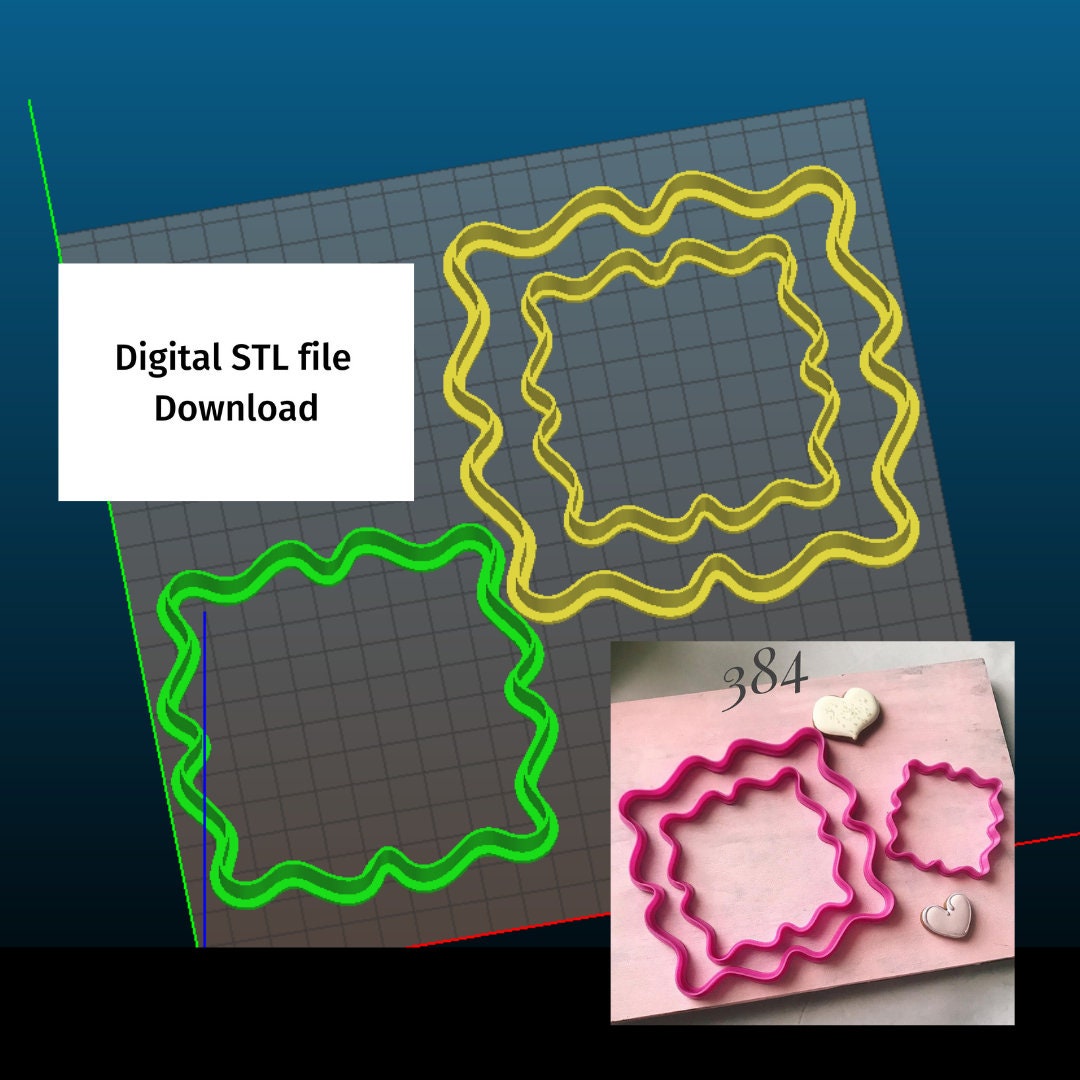 Plaque Cookie Cutter Digital STL Files 3D Cookie Cutters Basic Cookie ...