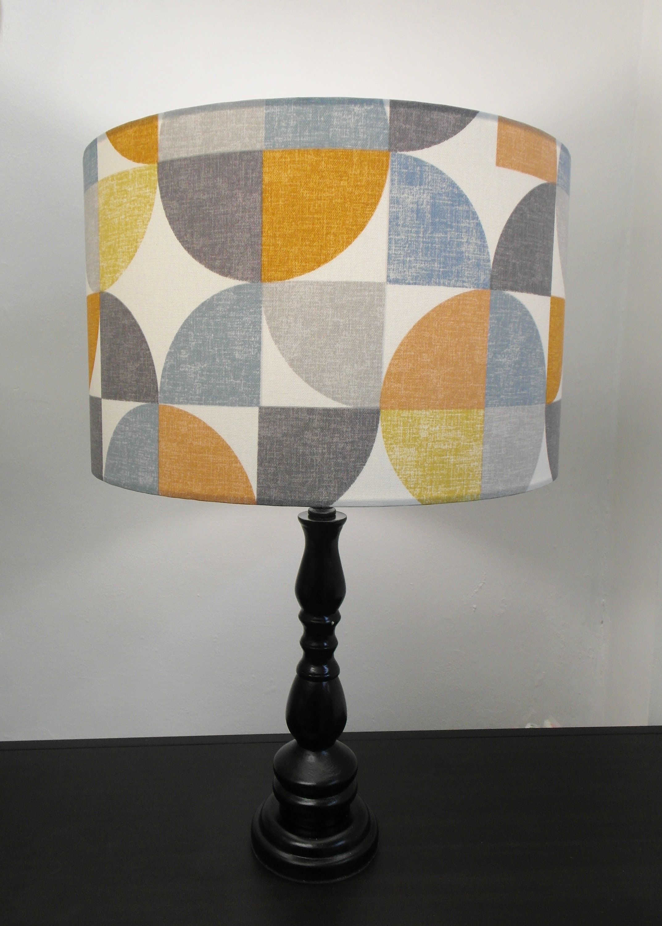 Modern Geometric Abstract Pattern Orange and Greys Handmade | Etsy