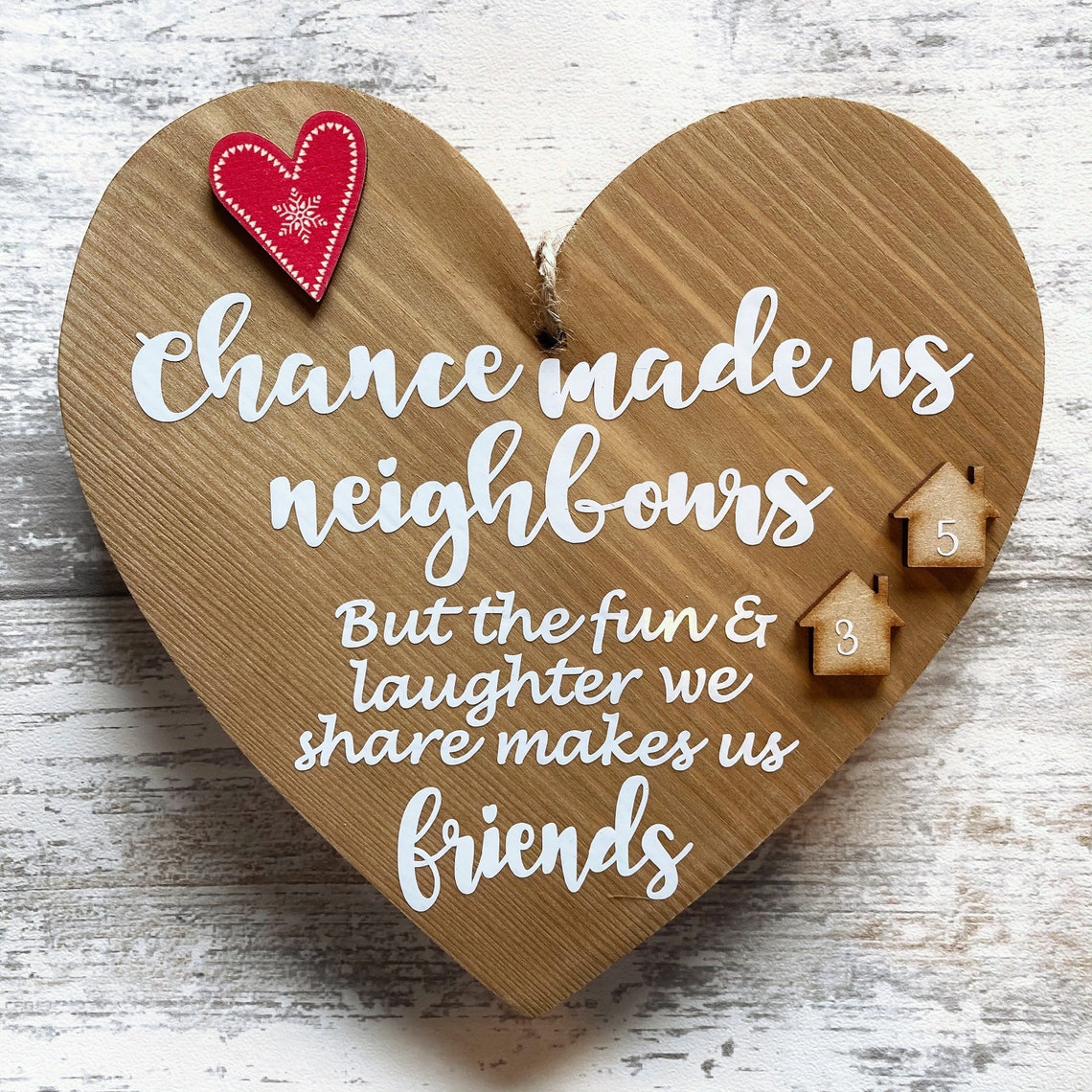 Gift for Neighbour Neighbour Plaque Hanging Heart Christmas Gift Chance ...