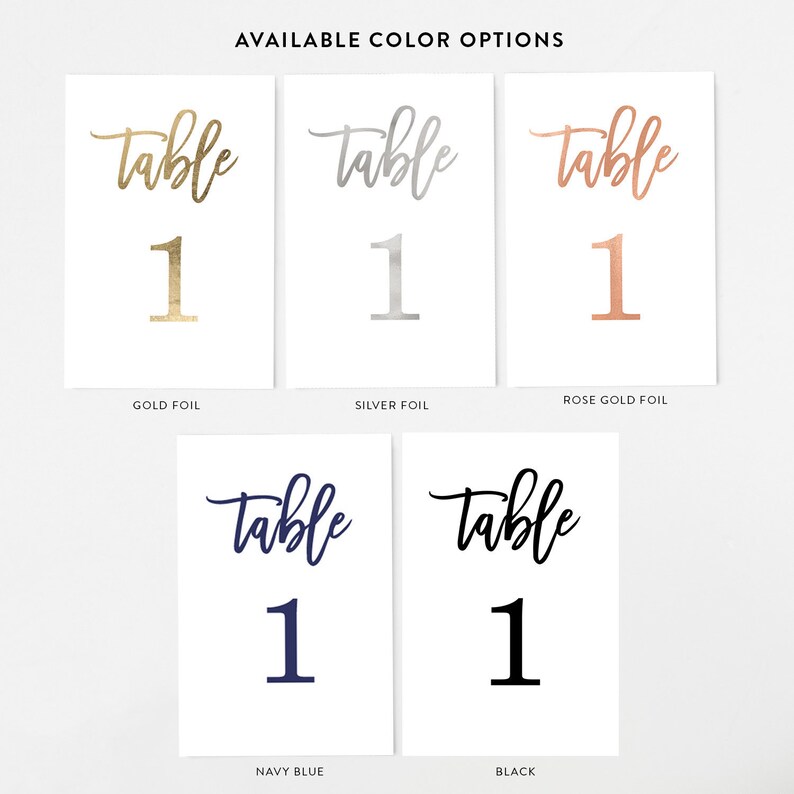 PRINTED Premium GOLD Foil Wedding Table Numbers 4x6 - Etsy