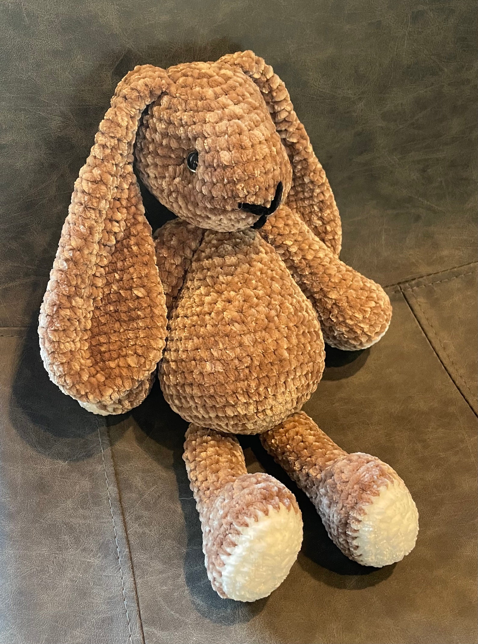 Stuffed Velvet Crochet Bunny - Etsy
