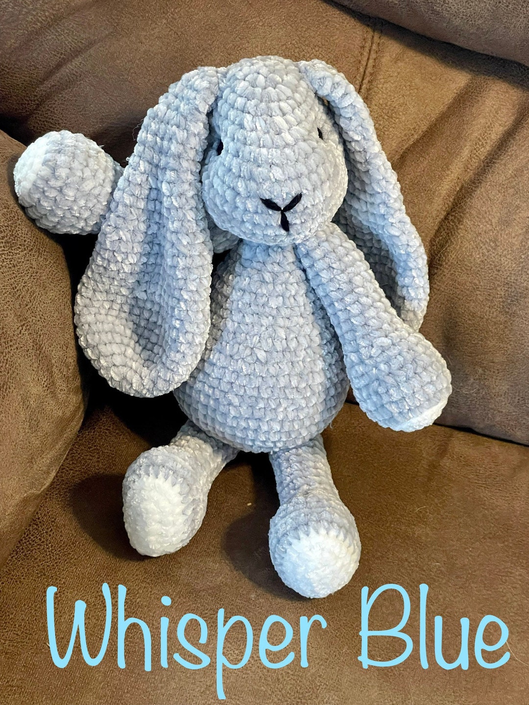 Stuffed Velvet Crochet Bunny - Etsy