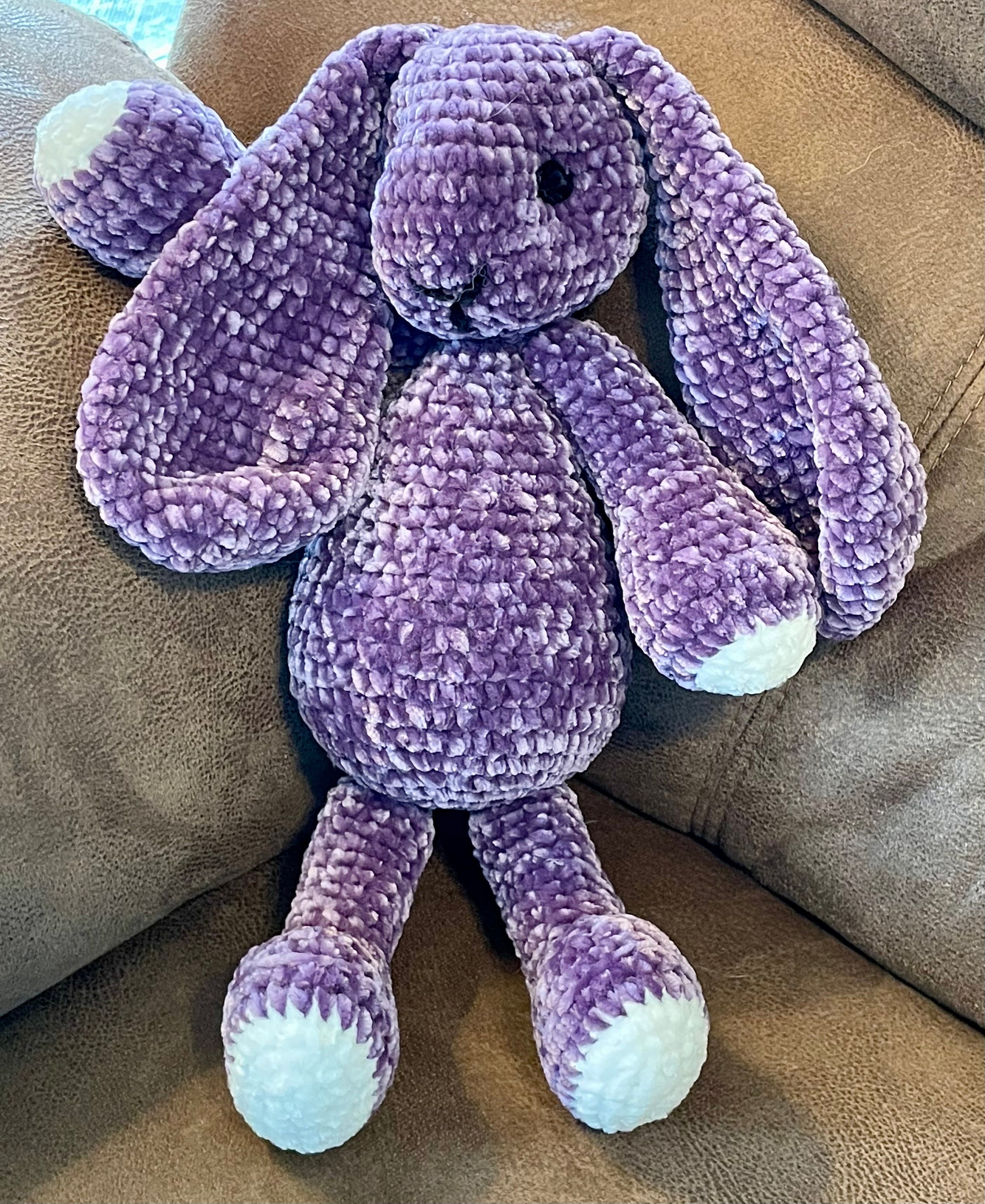 Stuffed Velvet Crochet Bunny - Etsy