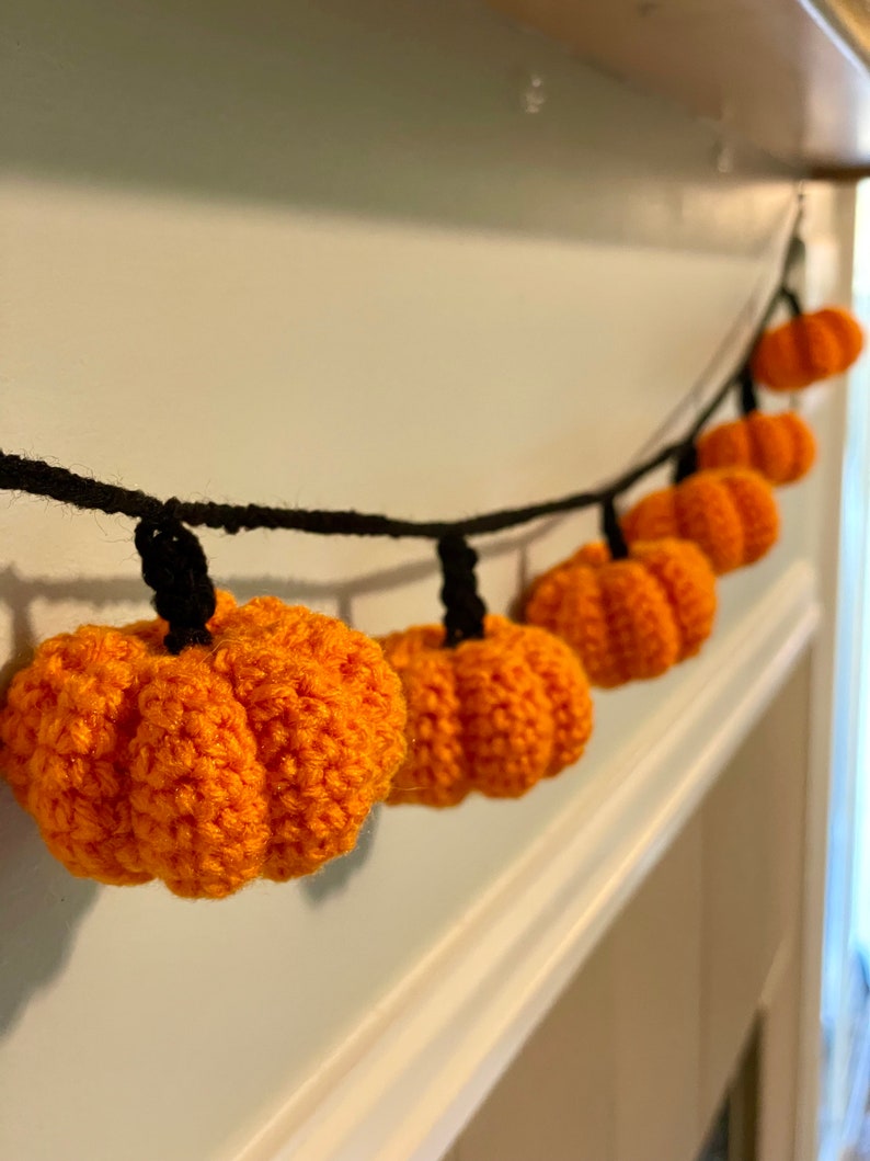Crochet Pumpkin Plushie Chain - Mini Gourd Garland - Fall Pumpkins - 46 ...