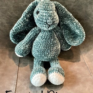 Stuffed Velvet Crochet Bunny - Etsy