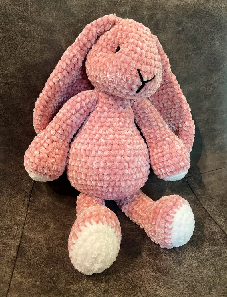 Stuffed Velvet Crochet Bunny | Etsy