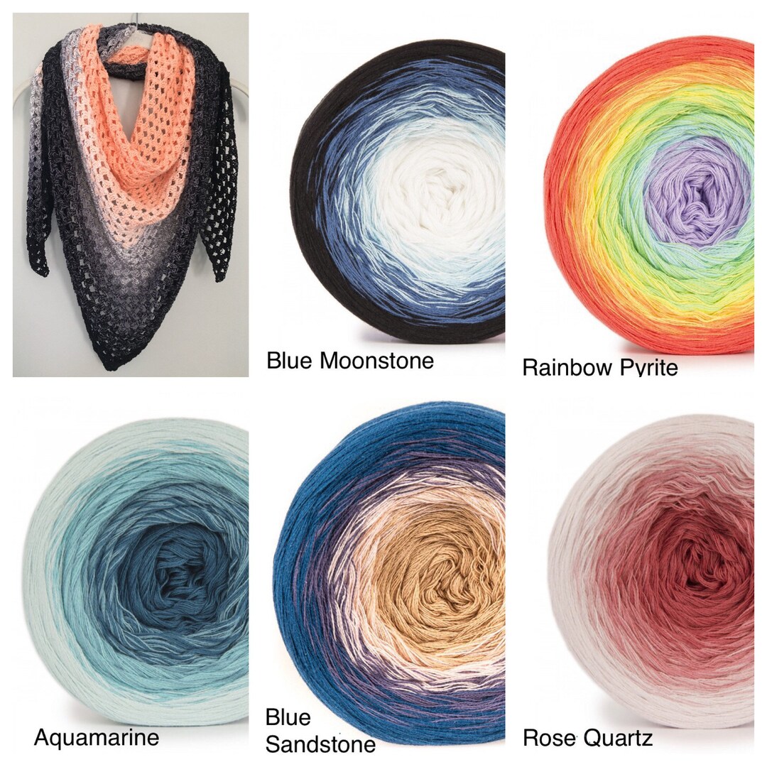 Triangle Shawl - Gradient Color - Crochet - Made to Order - Etsy