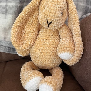 Stuffed Velvet Crochet Bunny | Etsy