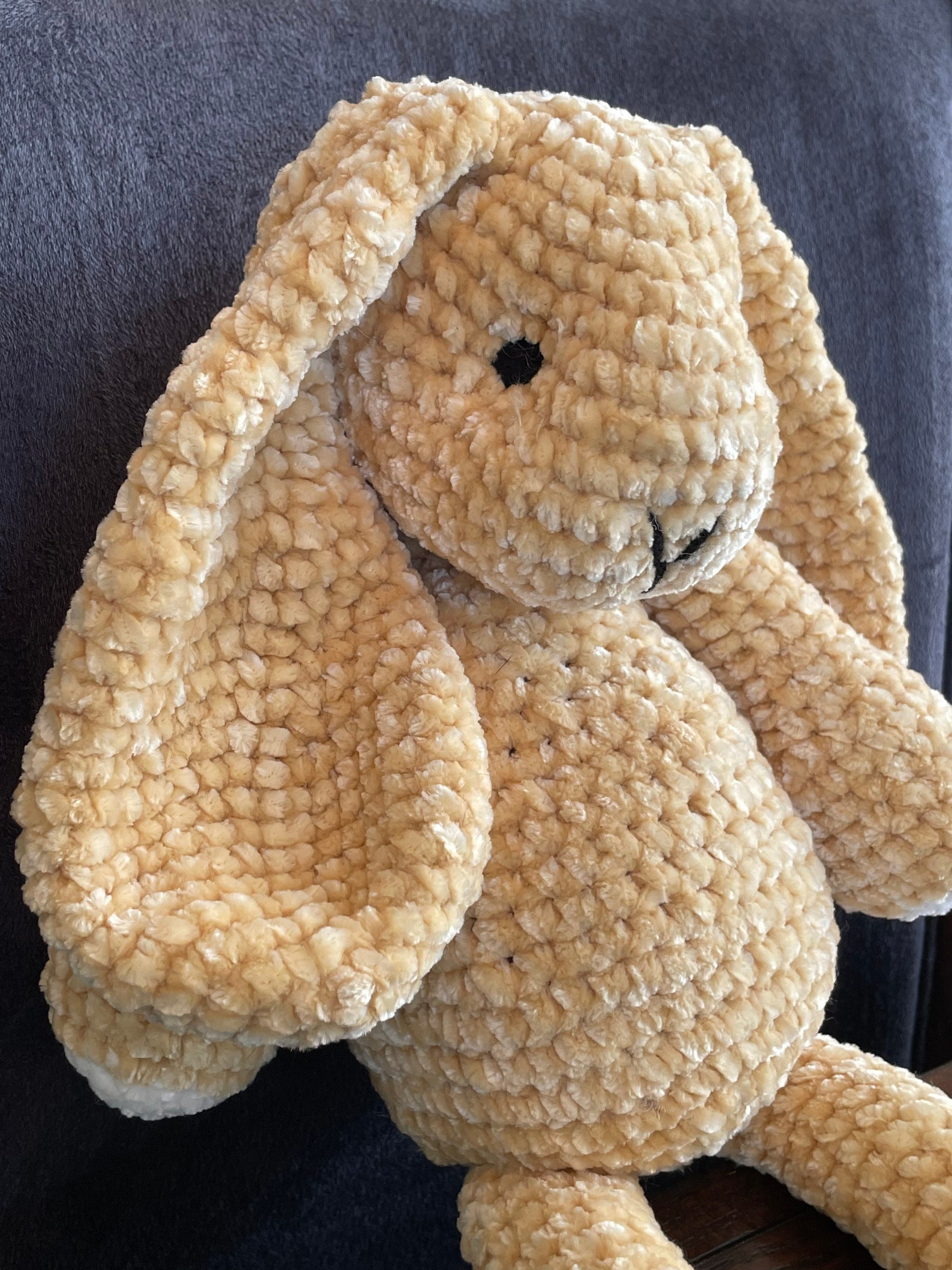 Stuffed Velvet Crochet Bunny | Etsy