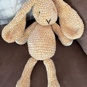 Stuffed Velvet Crochet Bunny | Etsy