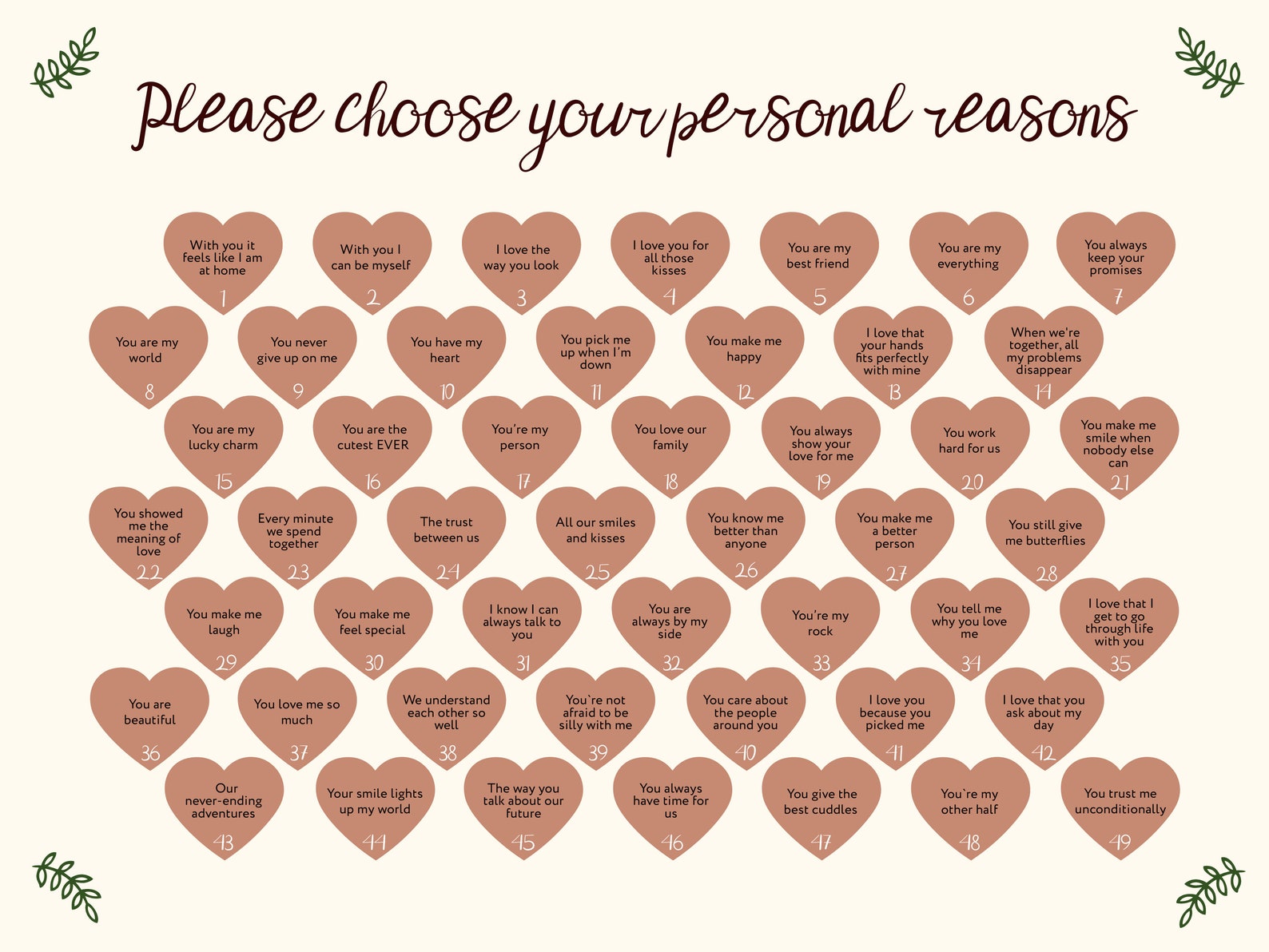 Reasons Why I Love You Box Romantic Gift for Her Personalized - Etsy