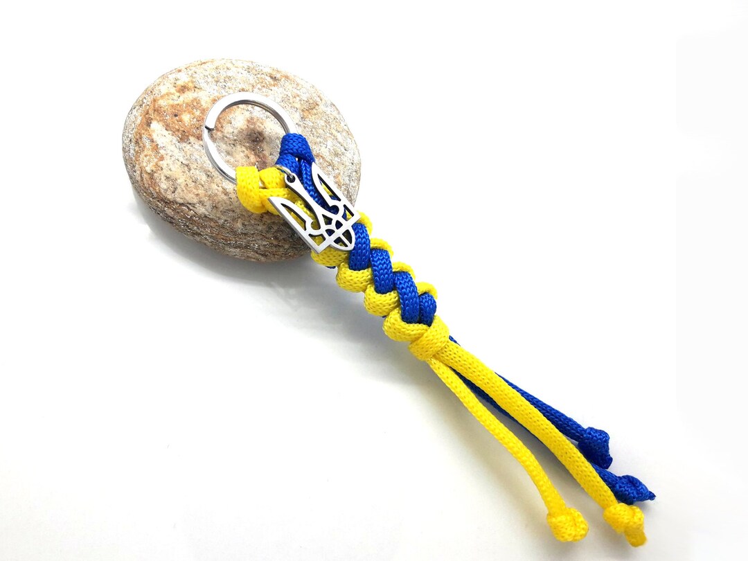 Trident Braided Keychain, Stand With Ukraine, Ukraine Keychain, Bag ...