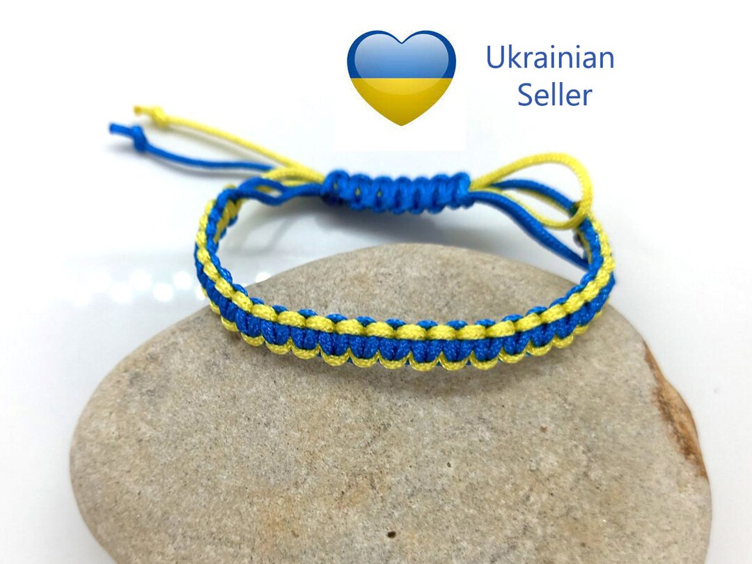 Ukraine Flag Bracelet, Stand With Ukraine, Ukraine Bracelet, Blue ...