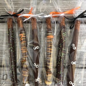 Halloween Chocolate Covered Pretzels halloween Treat Bag spooky Candy ...