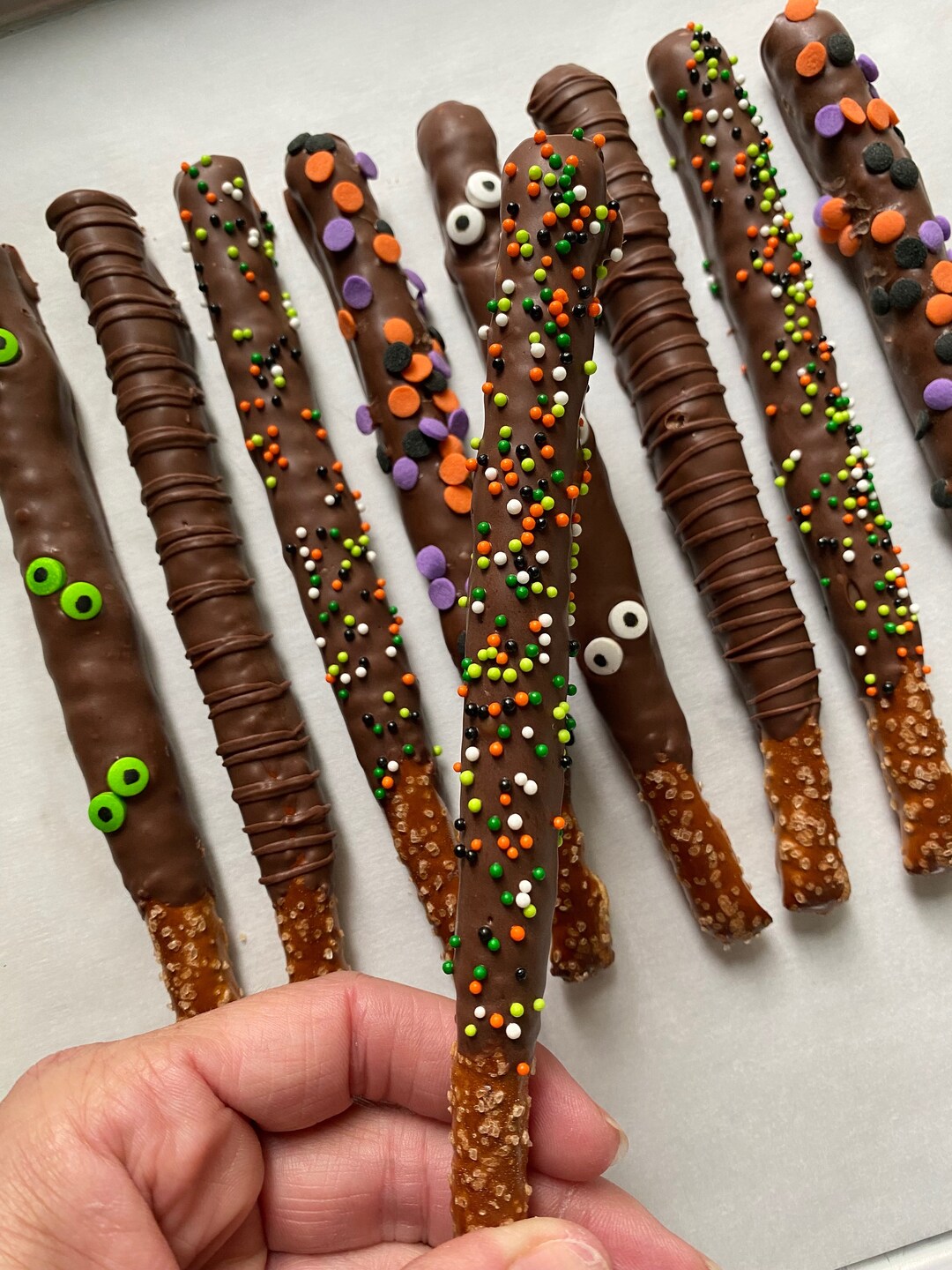 Halloween Chocolate Covered Pretzels halloween Treat Bag spooky Candy ...