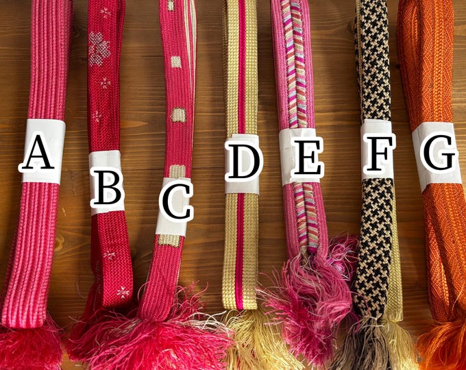 1950's-90,s Vintage Obijime Japanese, Kimono Cord , Obijime Belt , Silk ...